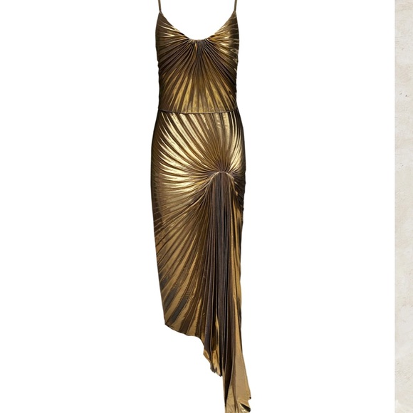 Georgia Hardinge | Dresses | Stunning Gold Asymmetrical Womens Dress ...